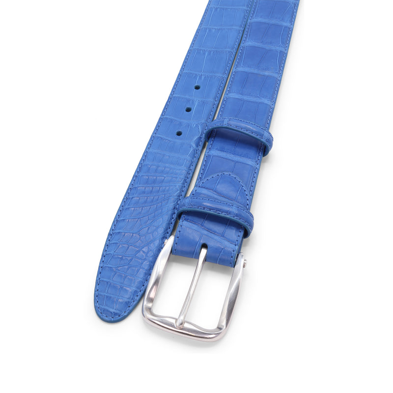 Sky Blue Genuine Matt Alligator Tail Belt – Elliot Rhodes Ltd